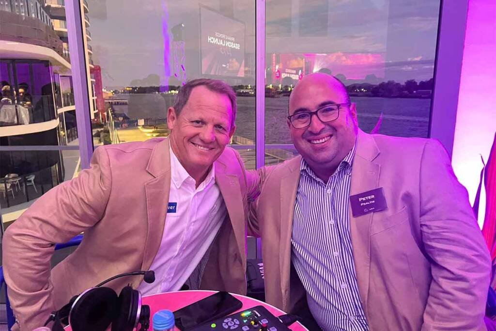 Peter Psaltis broadcasts LIVE at the Broncos 2023 Season Launch