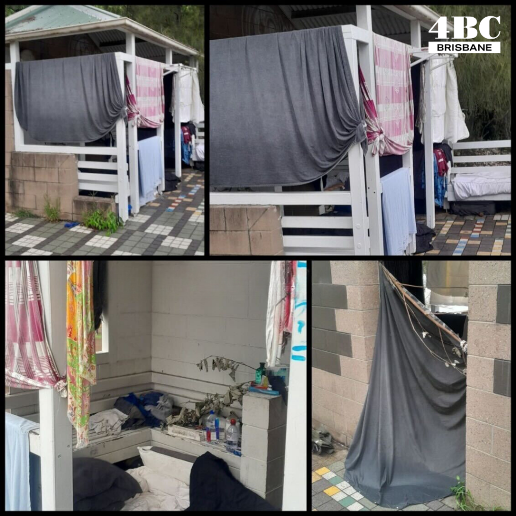 'Something needs to be done': Homeless man takes over pergola in ...